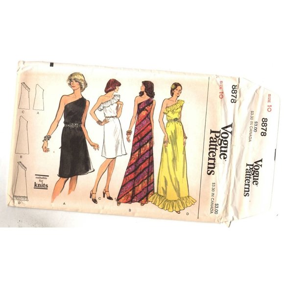 Vogue | Office | Vtg Vogue Pattern 8878 Womens One Shoulder Sleeveless ...